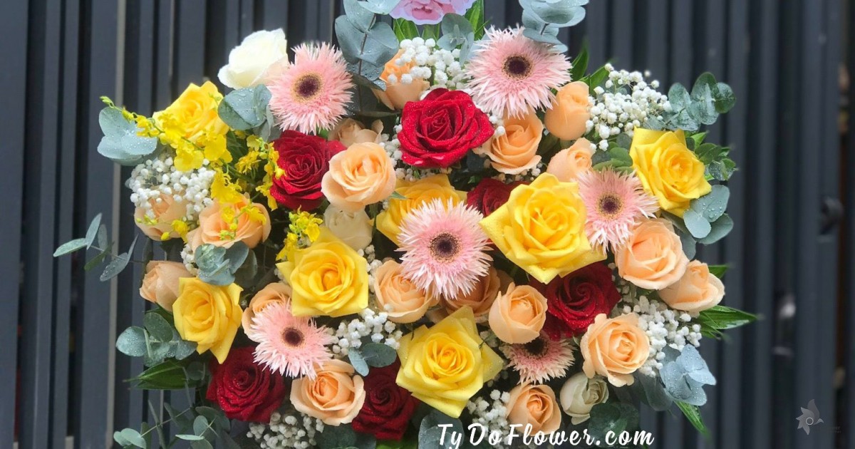 TyDo Flower - Cửa hàng hoa tươi Gò Vấp - G10231061 GIỎ HOA CHÚC MỪNG ...